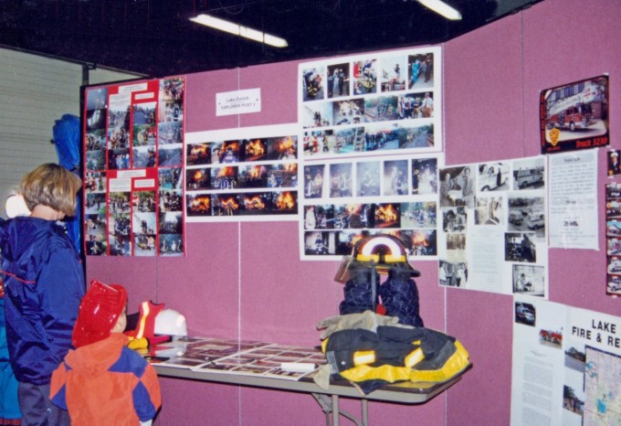 Boy Scouts teach safety with the help of a tackable divider