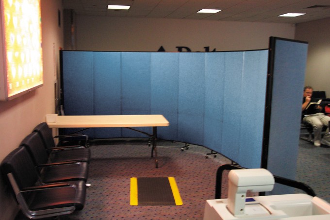 Create Temporary Luggage Inspection Or Screening Areas