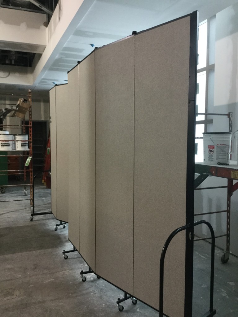 Rolling Construction Safety Panels - Screenflex Partitions