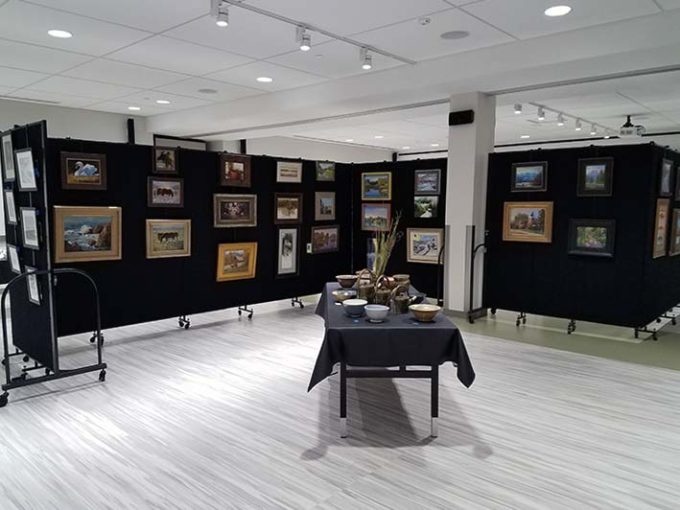 Public Library Art Display Success - Screenflex Portable Room Dividers