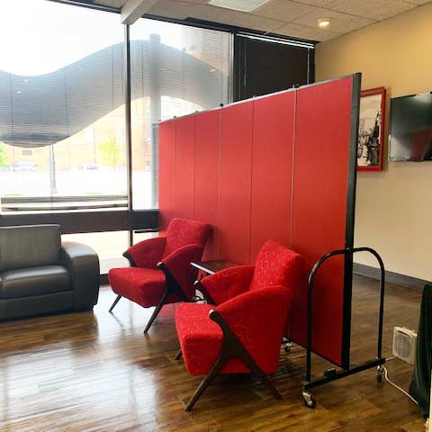 Office Lobby Expanded with Room Dividers | Screenflex