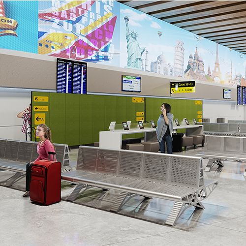 Airport Crowd Control Barriers | Screenflex Portable Partition