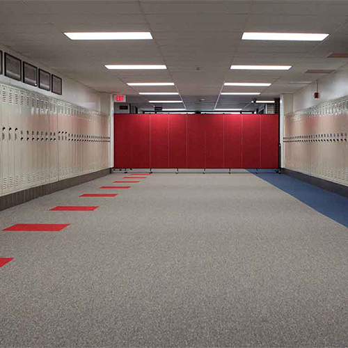 School Hallway Barrier Walls - Screenflex Portable Room Dividers
