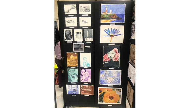 School Art Show Display Walls - Screenflex Portable Room Dividers