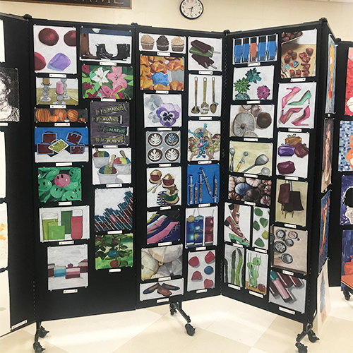 School Art Show Display Walls - Screenflex Portable Room Dividers