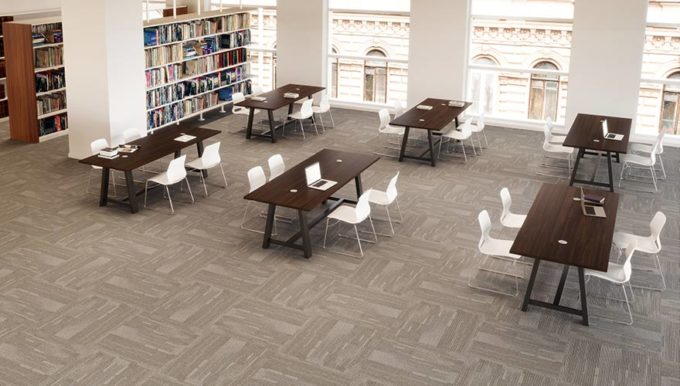 Kids Study Area in Library - Screenflex Portable Room Dividers