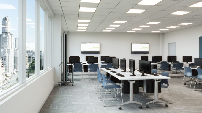 Tech School Classroom Space - Screenflex Portable Room Dividers