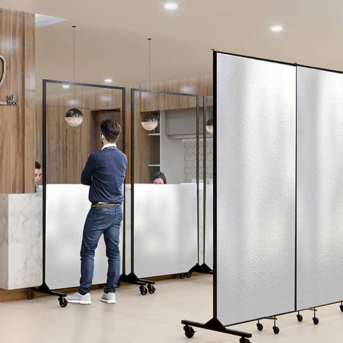 Plexiglass Reception Barriers - Screenflex Portable Room Dividers