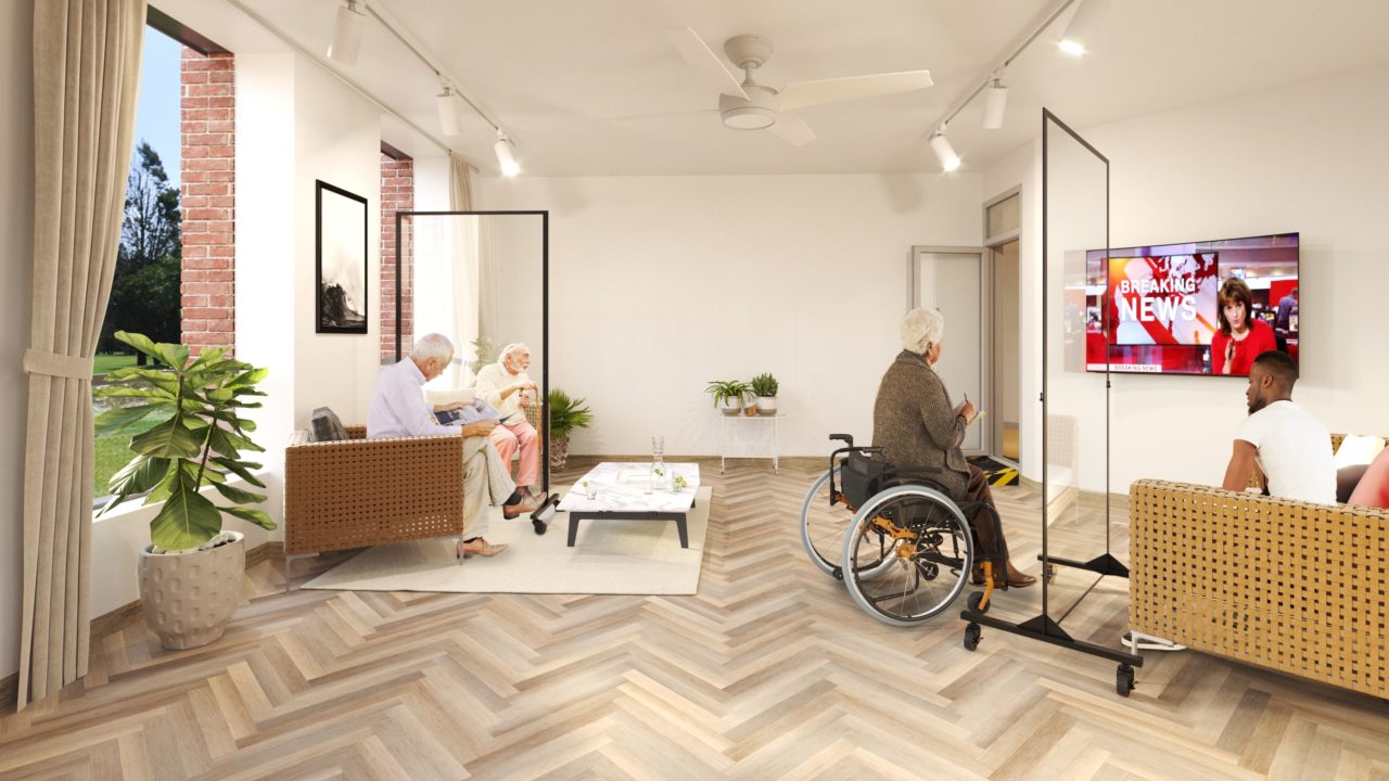 Senior Activity Room Partitions - Screenflex Portable Room Dividers