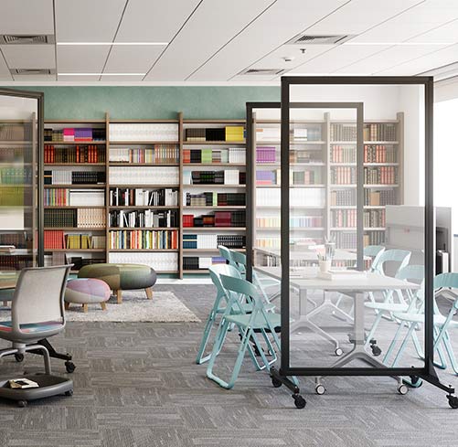 Collaboration Germ Barriers - Screenflex Portable Room Dividers