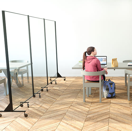 Cafeteria Barriers - Screenflex Portable Room Dividers