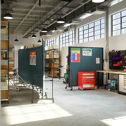 Industrial Warehouse Dividers - Screenflex Portable Room Dividers