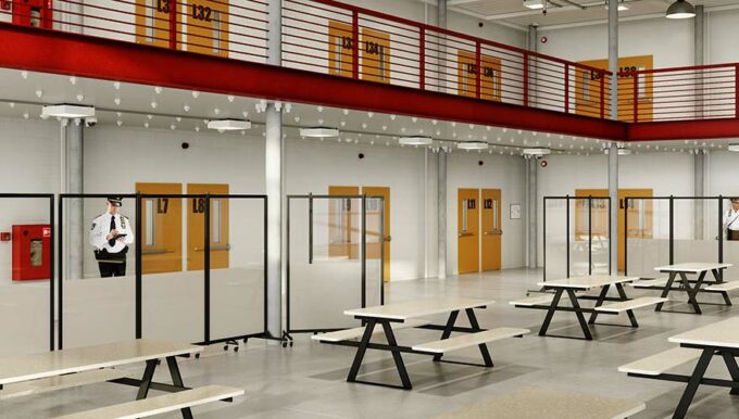 Clear Visibility in Day Room - Screenflex Portable Room Dividers