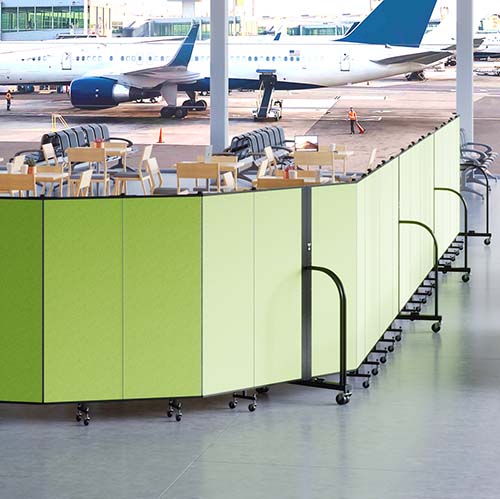 Airport Retractable Barriers - Screenflex Portable Room Dividers