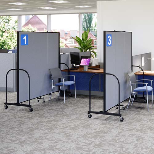 DMV Station Separation - Screenflex Portable Room Dividers