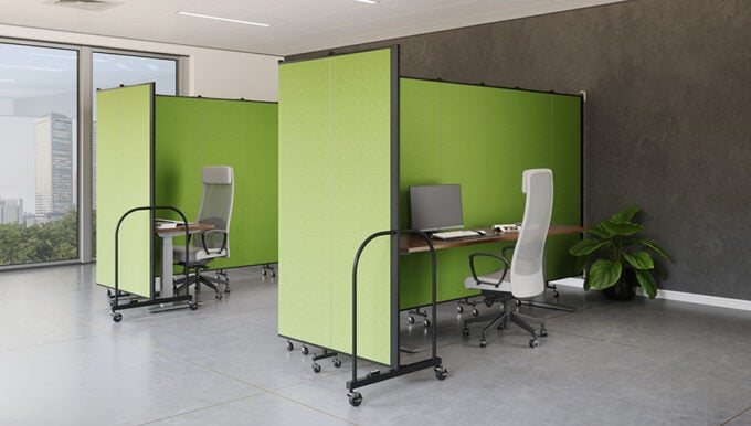 Retractable Wall-Connected Office Divider