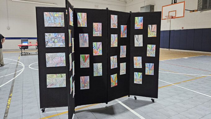 Student Art Showcase Panels - Screenflex Portable Room Dividers